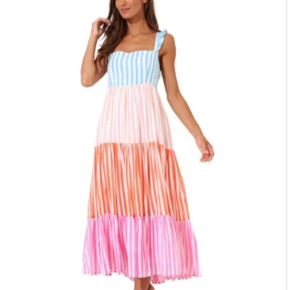 Oliphant | Dresses | Oliphant Sleeveless Colorblock Maxi Dress New With ...